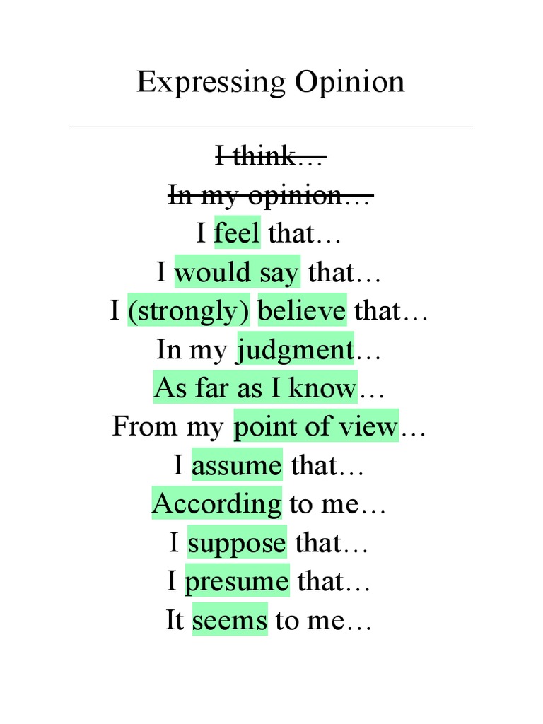 Expressing Opinion | PDF