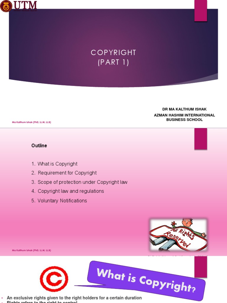 Copyright - Part I | PDF | Copyright | Derivative Work