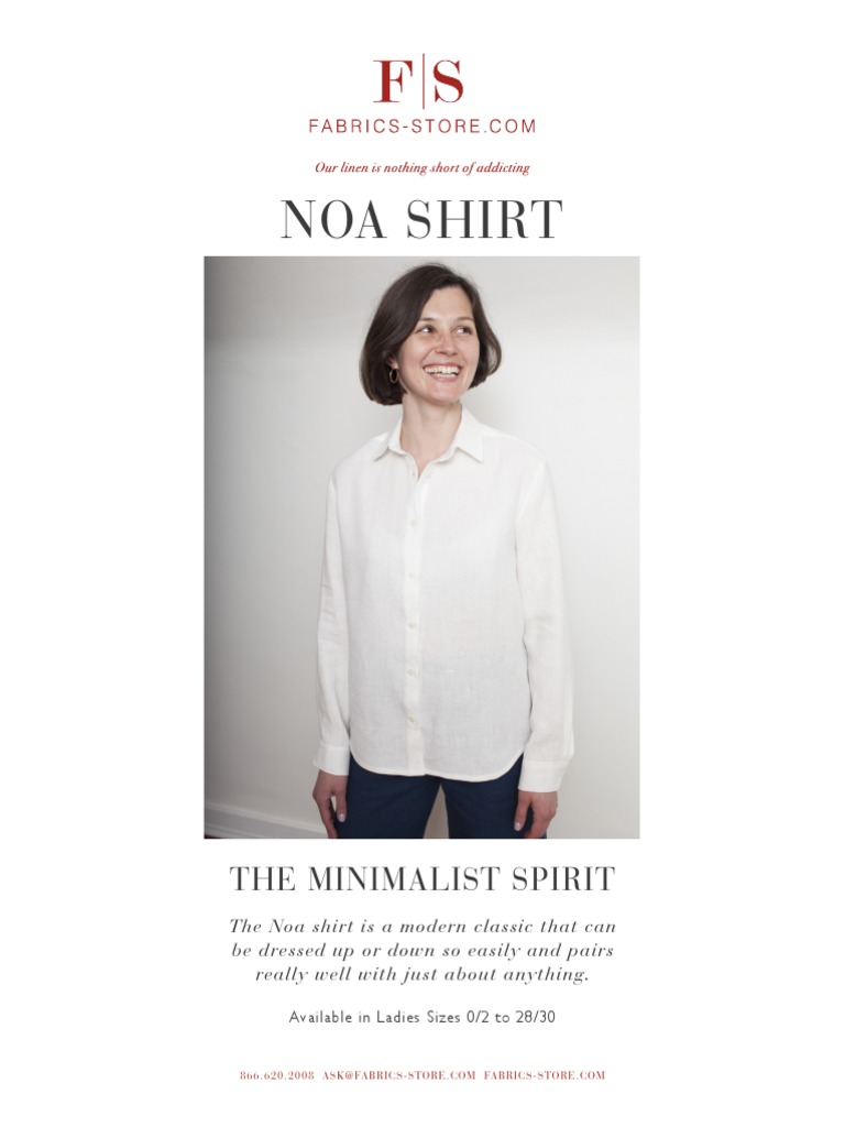 F S Noa Pattern Combined | PDF | Seam (Sewing) | Shirt