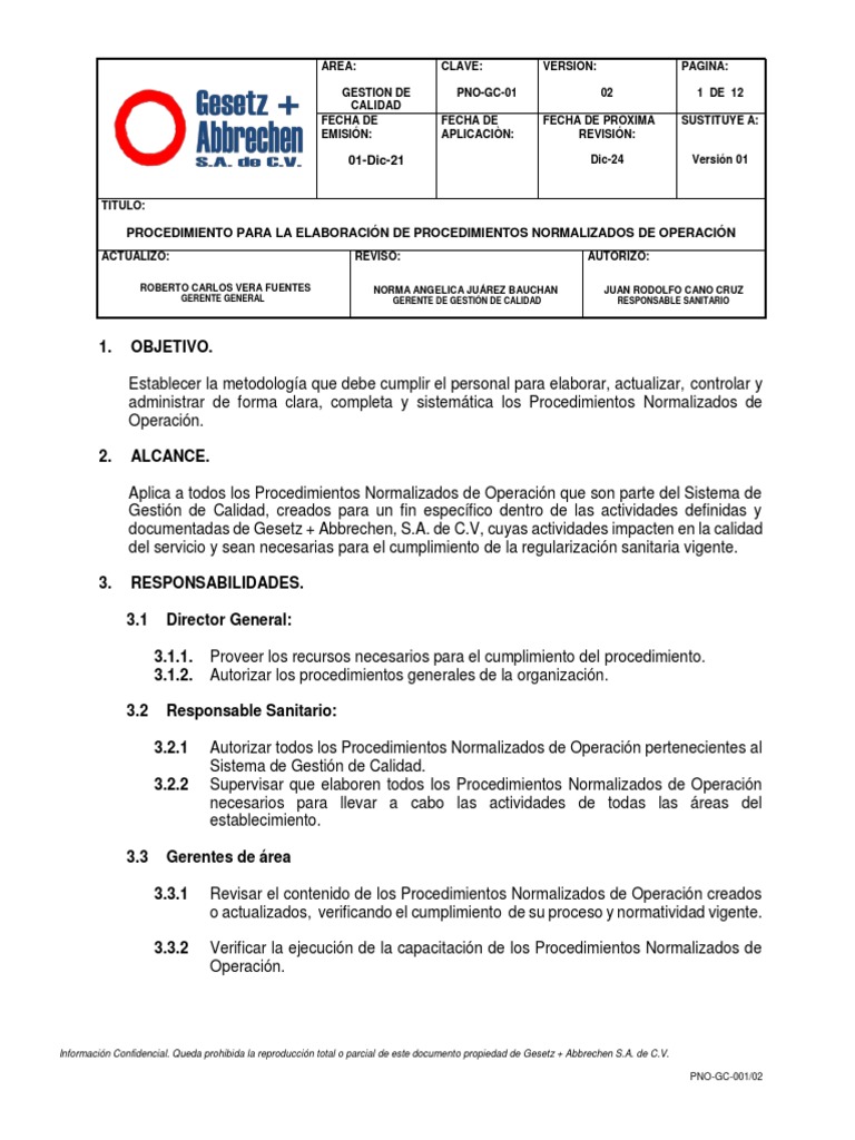 1.-PNO PARA PNOS Ok | PDF | Sistema de manejo de calidad | Farmacia