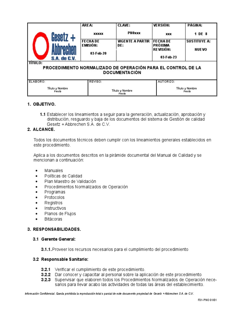 PNO 31 Control de la documentación | PDF | Sistema de manejo de calidad | Barreras no ...