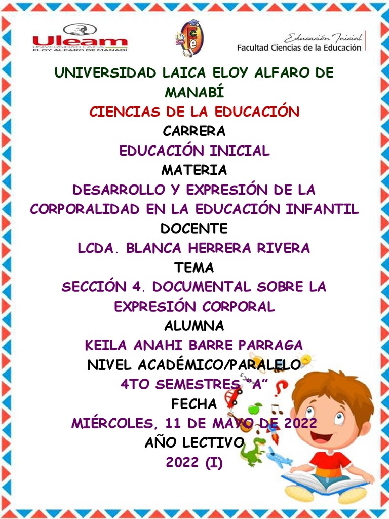 Expresión Corporal en Educación Infantil | PDF | Comunicación ...