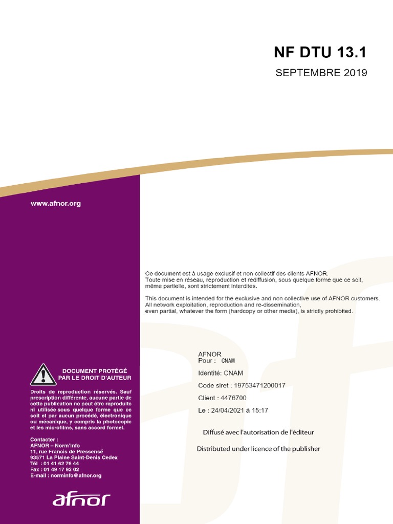 DTU 13.1 Fondation Sup | PDF