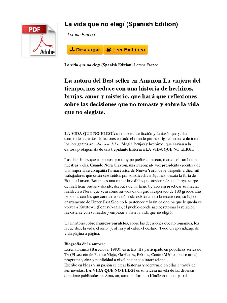 La Vida Que No Elegí (Spanish Edition) Lorena Franco | PDF