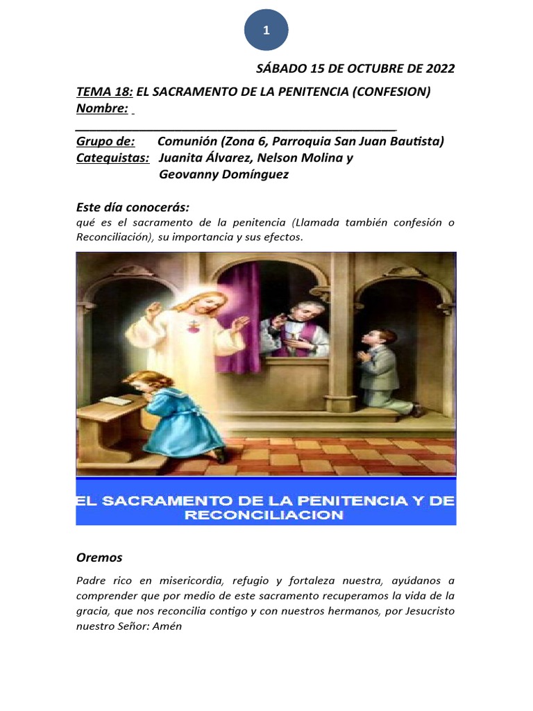 TEMA 18. EL SACRAMENTO DE LA PENITENCIA Ya | PDF | Jesús | Soteriología ...