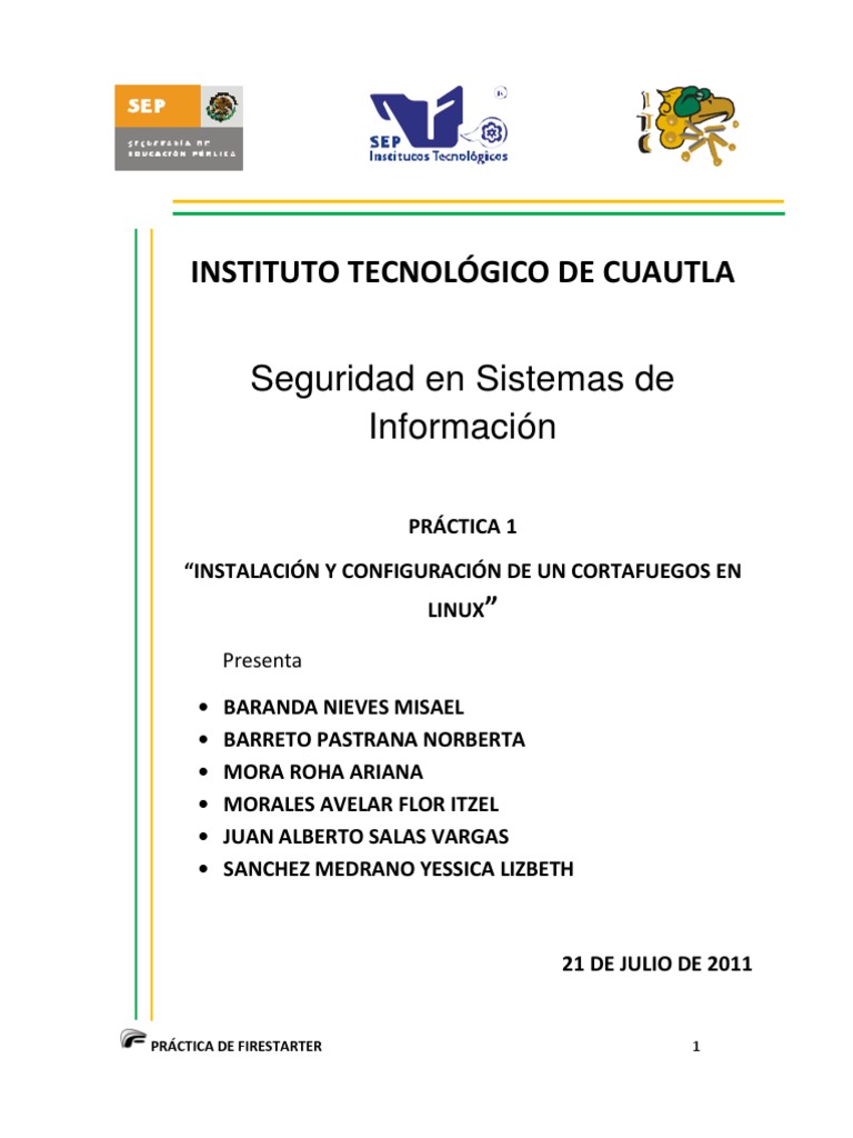 Practica de Firewall | PDF | Cortafuegos (informática) | Internet