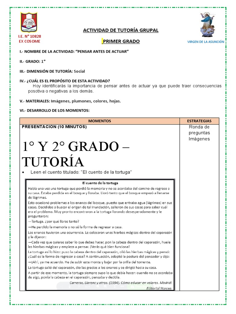 Act. Grupal de Tutoría | PDF
