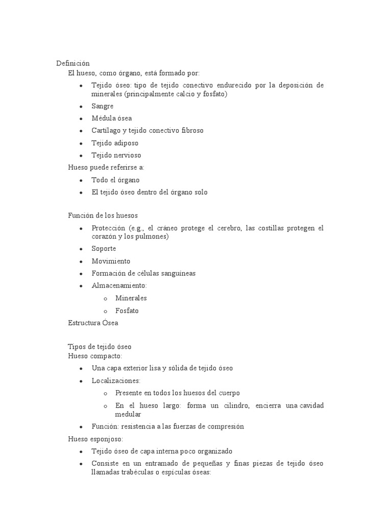 Estructura Y Funciones Del Tejido óseo Pdf Hueso Anatomía