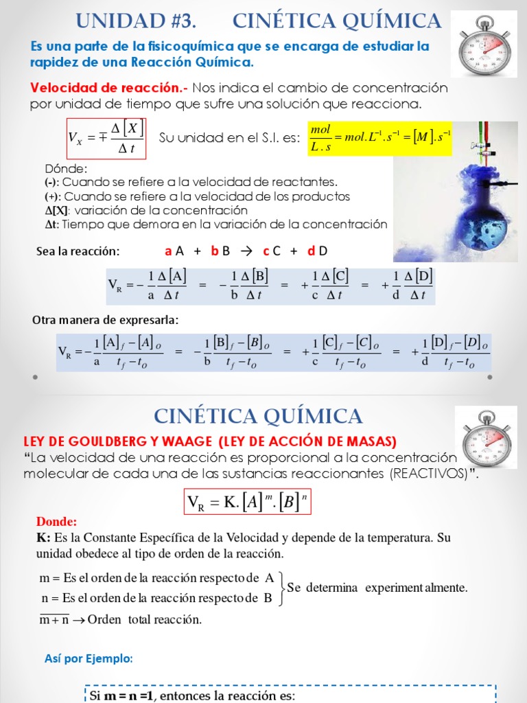 Cinética Química: Velocidad y Orden de Reacción | PDF | Cinética ...