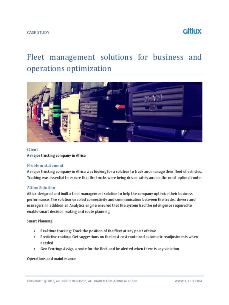 Altiux Case Study - Fleet Management Solution | Download Free PDF | Internet Of Things | Computing