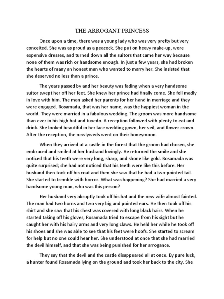 The Arrogant Princess - Folktale | PDF | Art | Poetry