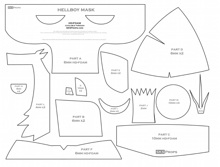 Hellboy Mask Template SKS Props | PDF