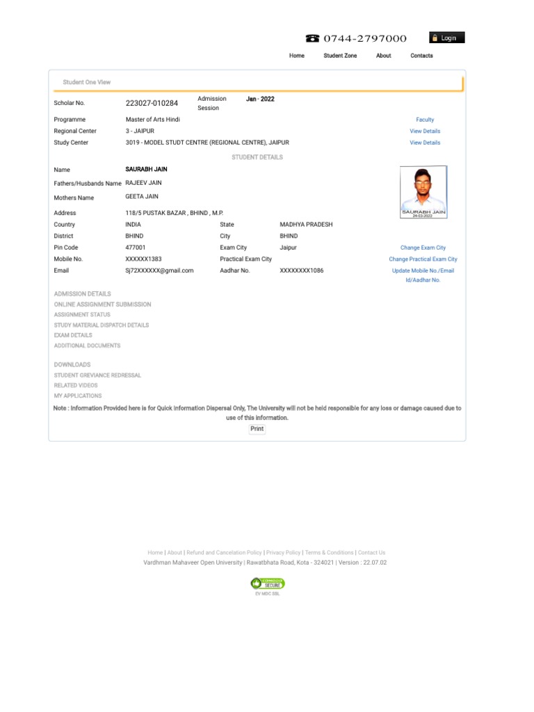 Students One View, VMOU | PDF | Computing | Software