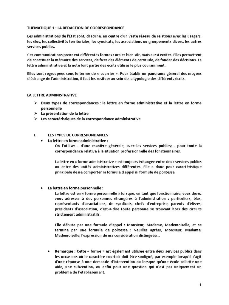 Rédaction de la correspondance administrative | PDF | Signature ...