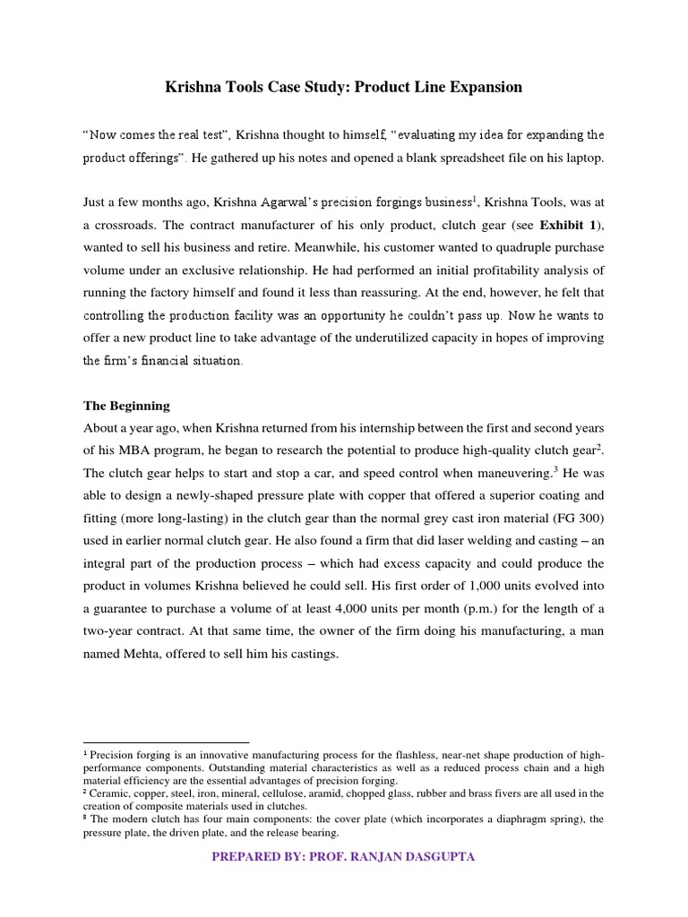 Session 8 Krishna Tools Case Study | PDF | Depreciation | Prices