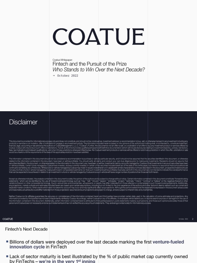 Coatue Next Decade in FinTech Oct-22 | PDF | Revenue | Book Value