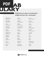 Adjetivos y Animales Español | PDF | Organismos