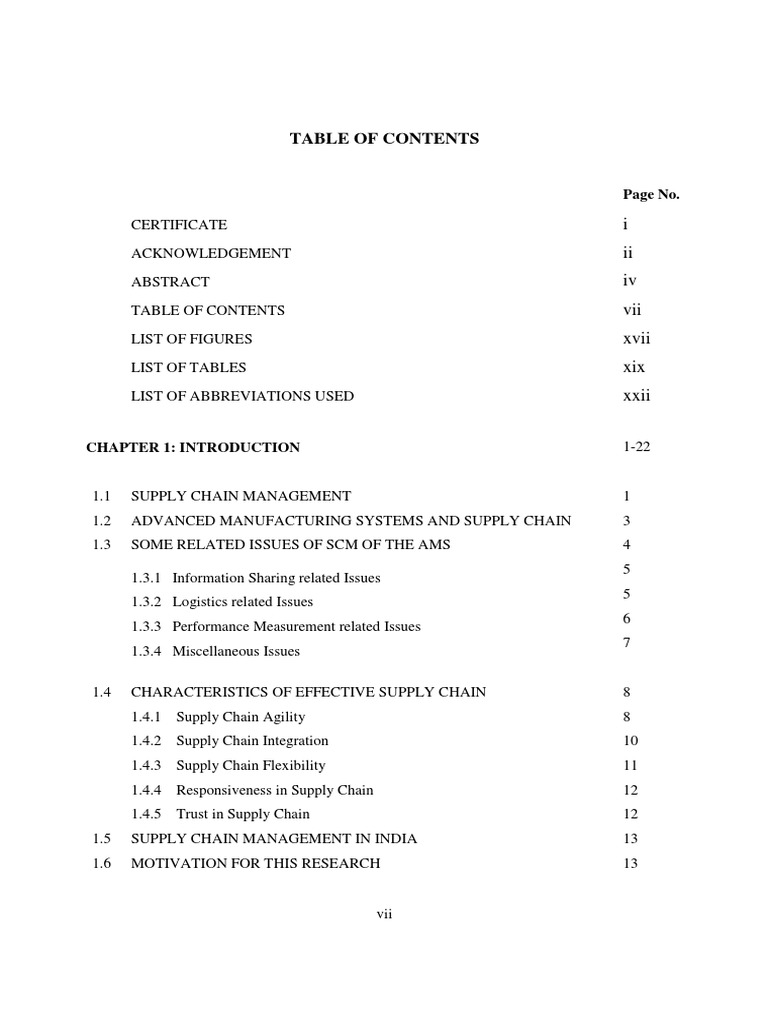 Table of Content Logistics | PDF | Supply Chain Management | Supply Chain