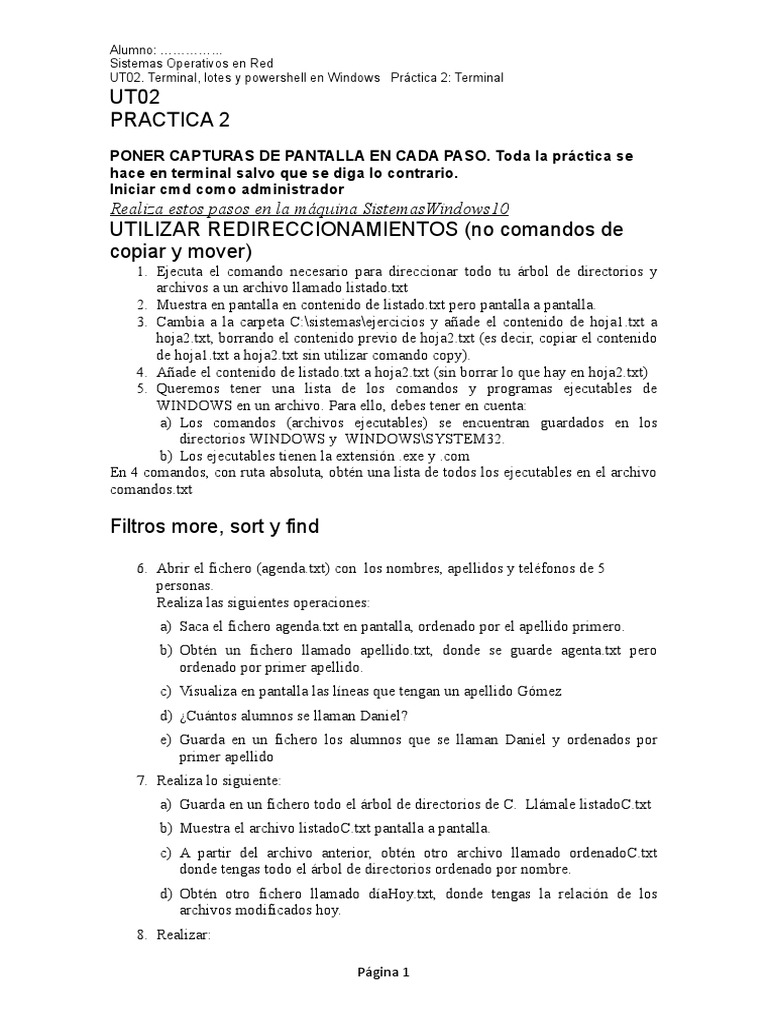 Practica 2 | PDF | Archivo de computadora | Interfaz de línea de comando