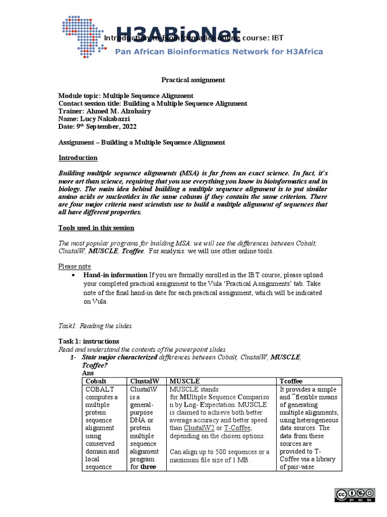 Module4 Session1 Prac Lucy Nakabazzi 2 | Download Free PDF | Sequence Alignment | Conserved Sequence