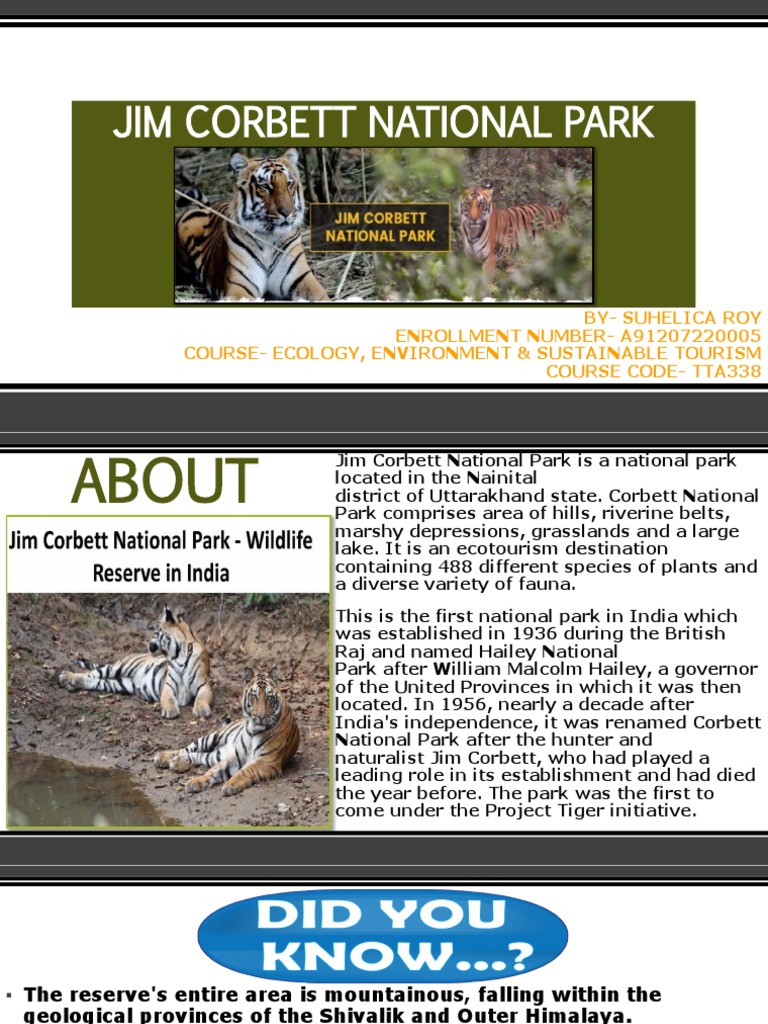 Jim Corbett National Park Overview | PDF | Natural Environment