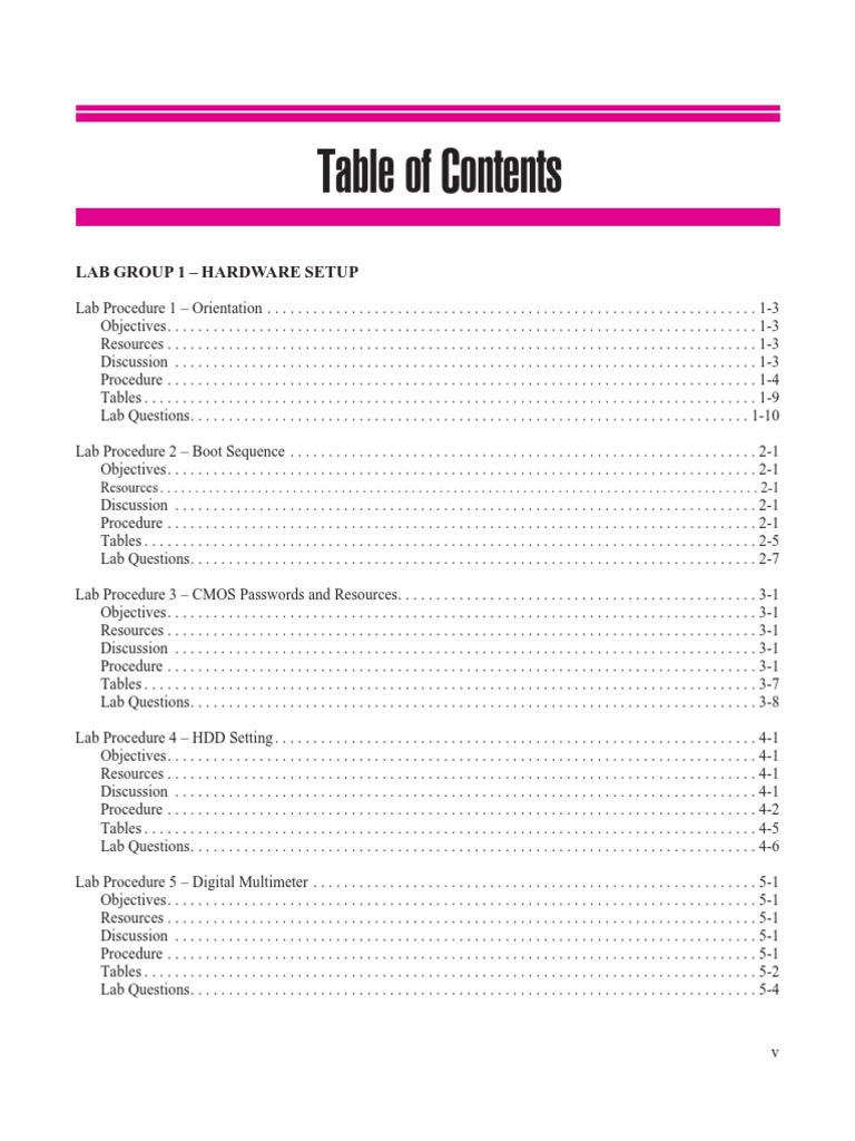Lab Procedures Manual for Hardware Setup, Troubleshooting and Testing ...