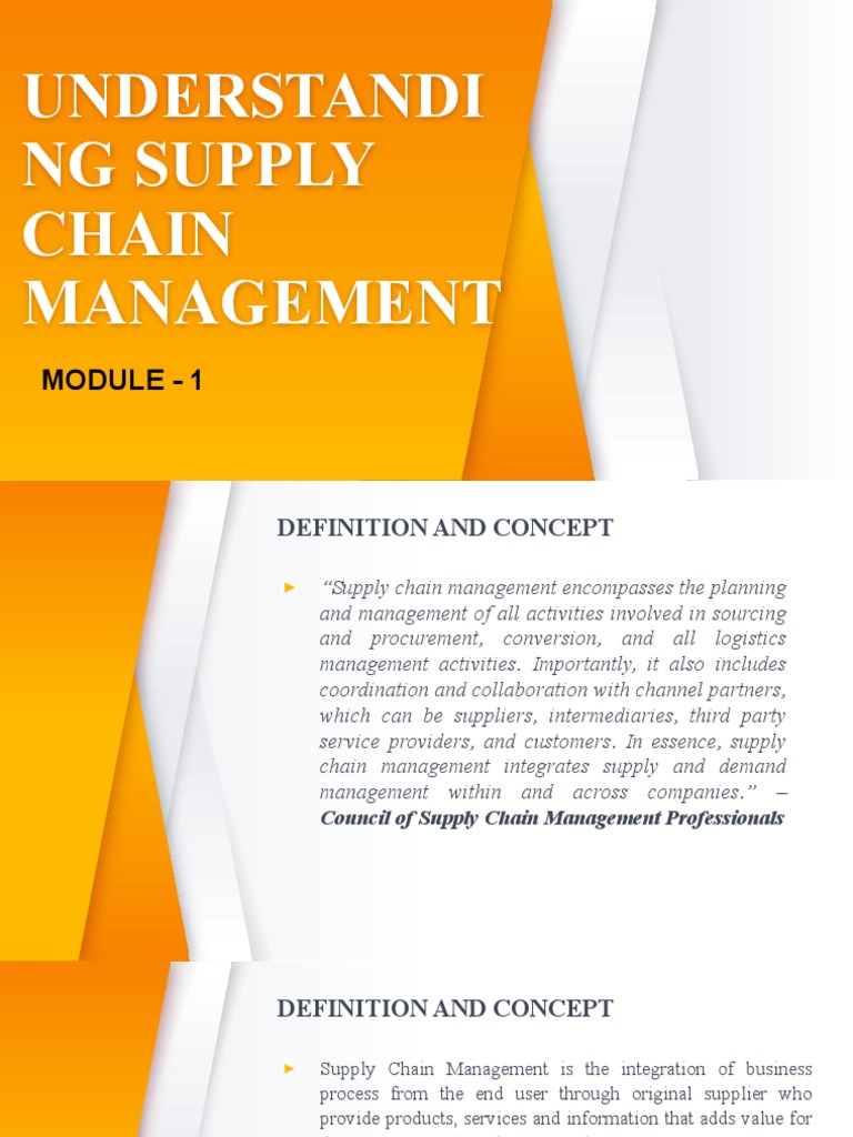 Unit 1-1 | PDF | Supply Chain | Supply Chain Management