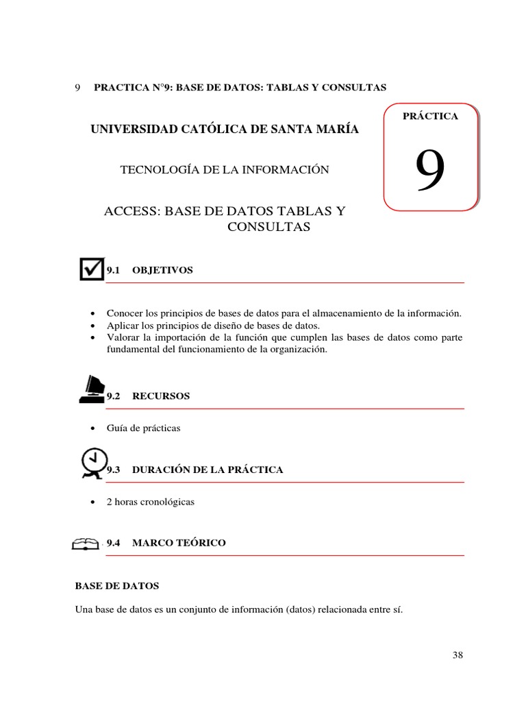 Práctica 9 - Access - Tablas y Consultas | Descargar gratis PDF | Bases de datos | Base de datos ...
