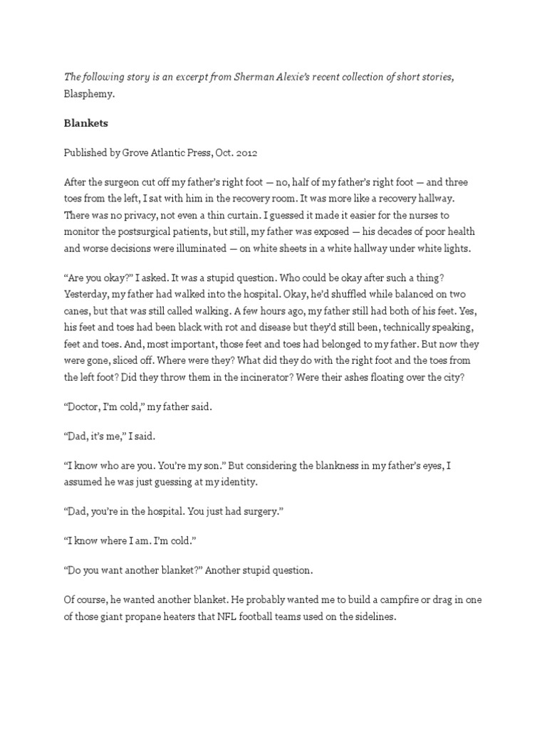 Blankets by Sherman Alexie | PDF | Religion & Spirituality | Mystery ...