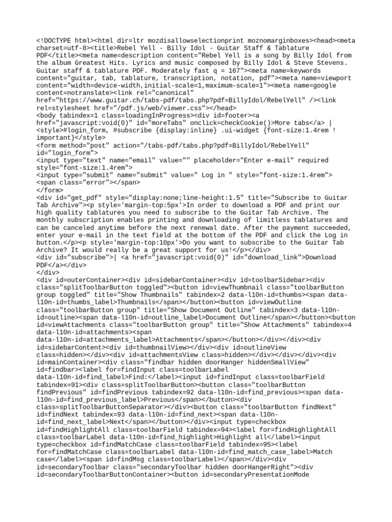 Rebel Yell | Download Free PDF | Musical Compositions | Musical Notation