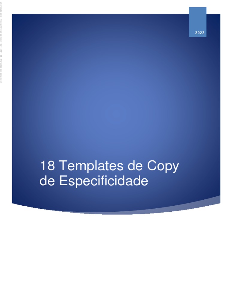 18 Templates de Copy de Especificidade | PDF