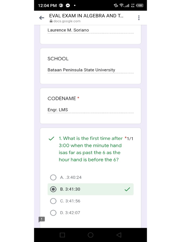 Evaluation Exam Algebra-Trigo | PDF