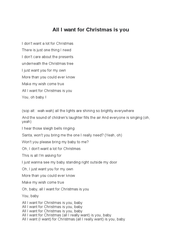 All I Want For Christmas - Paroles | PDF