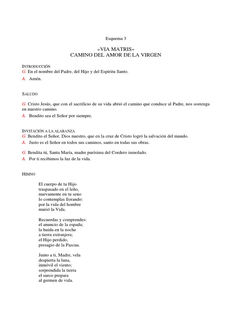 Via Matris Camino Del Amor de La Virgen | PDF | María, madre de Jesús ...
