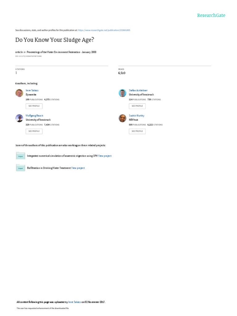 Do You Know Your Sludge Age | PDF | Sewage Treatment | Chemistry