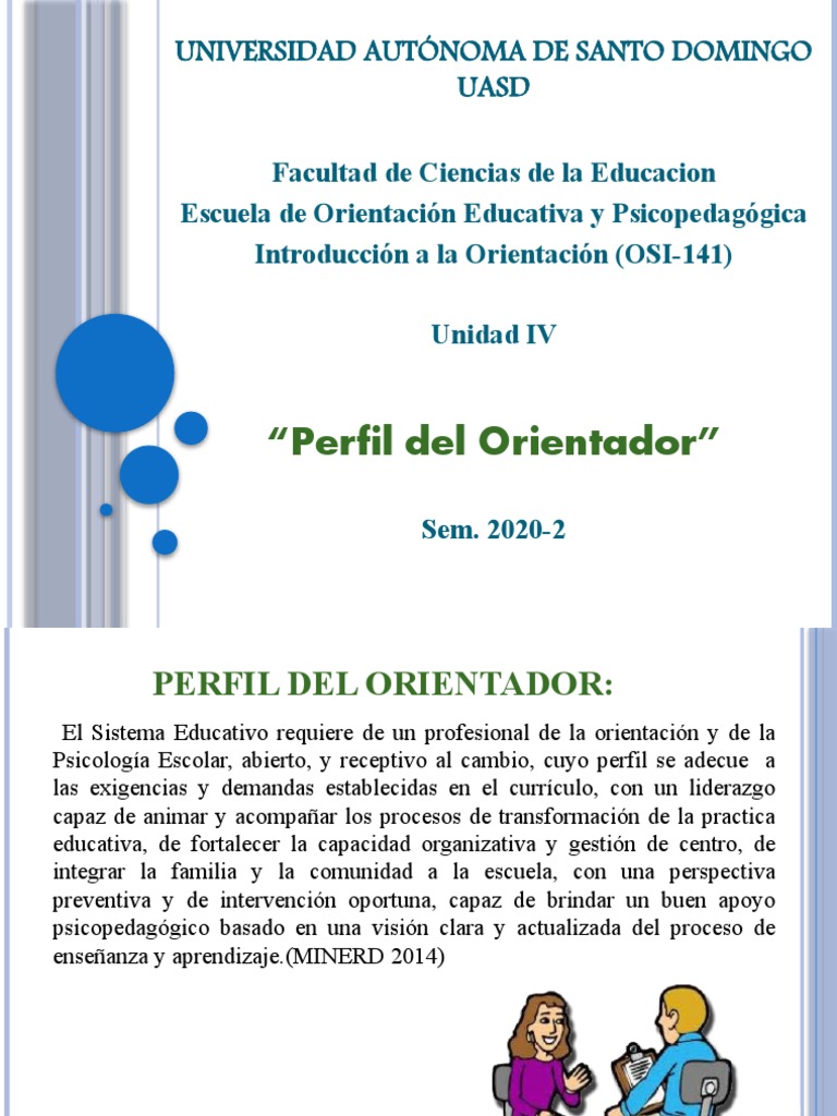 Perfil Del Orientador | PDF | Plan de estudios | Aprendizaje