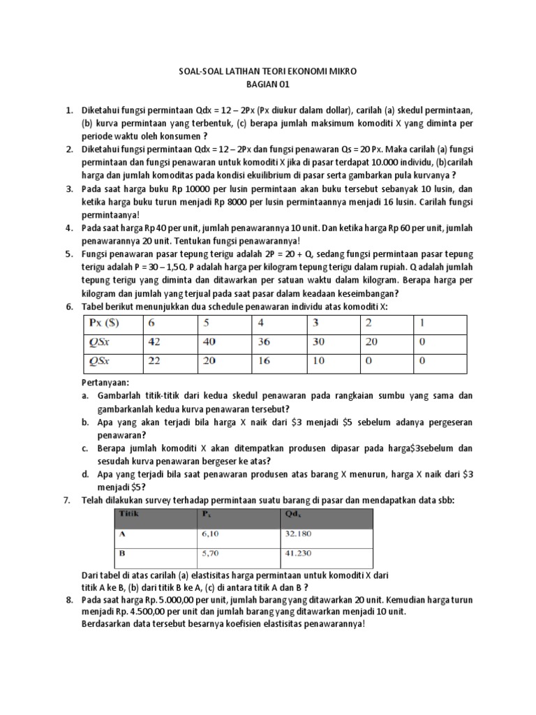 SOAL-SOAL LATIHAN PE Mikro Bag 01 | PDF