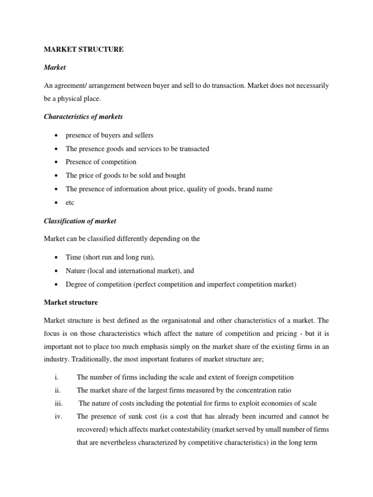 Market Structures Explained | PDF | Imperfect Competition | Monopoly