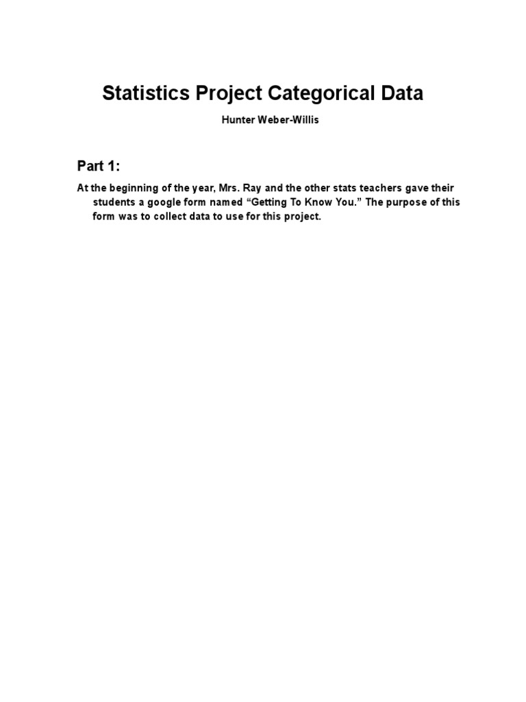 Statistics Project Categorical Data | PDF