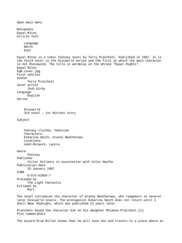 03 Equal Rights | PDF | Discworld | Fantasy Worlds