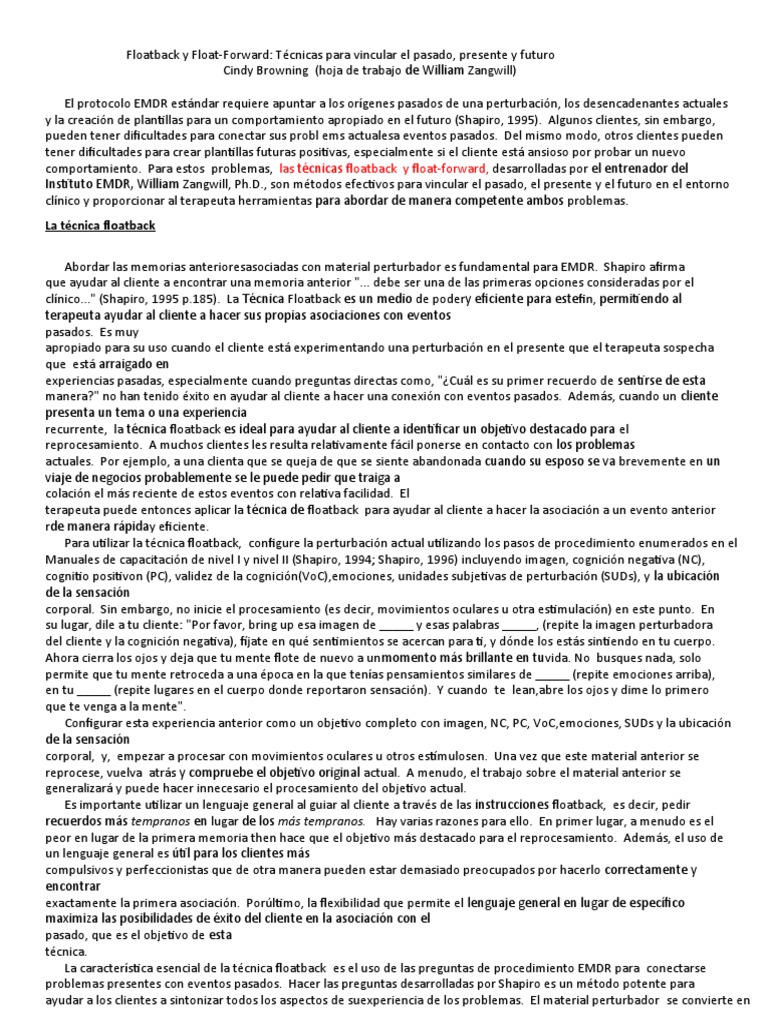 FLOAT BACK Y FLOAT FORWARD Español | PDF | Desensibilización y ...