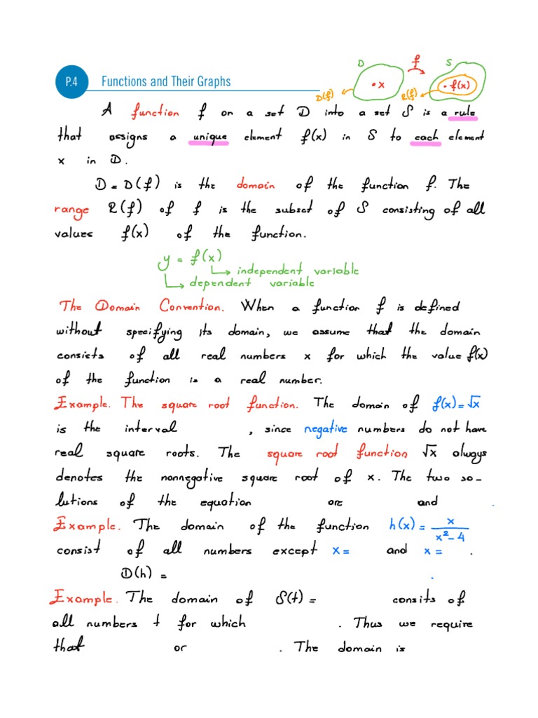 P.4 Functions and Their Graphs | PDF | Function (Mathematics ...