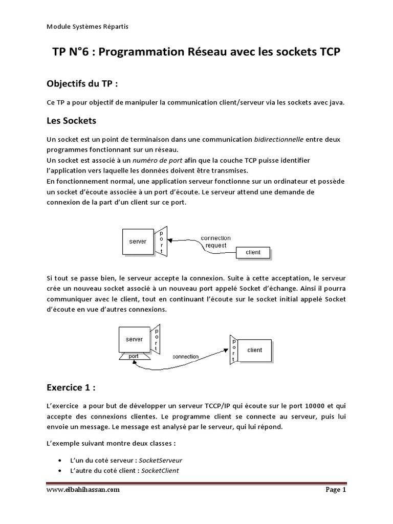 TP 6 Socket TCP | PDF | Serveur (Informatique) | Standards Internet