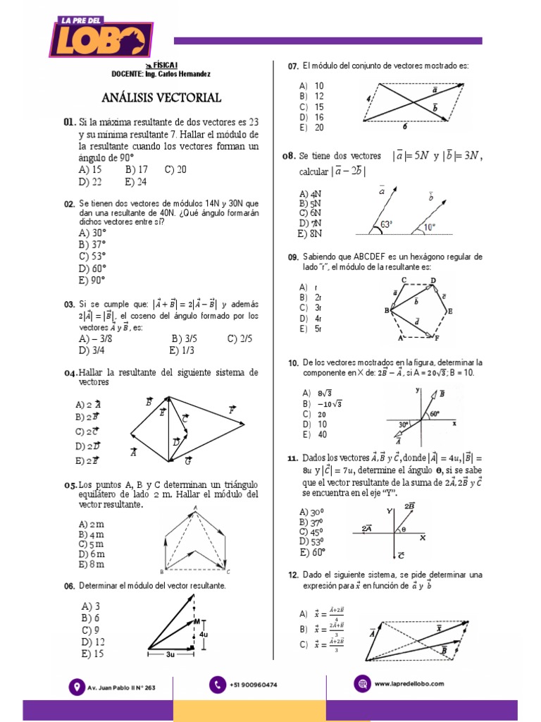 1 Analisis Vectorial | PDF | Vector Euclidiano | Triángulo