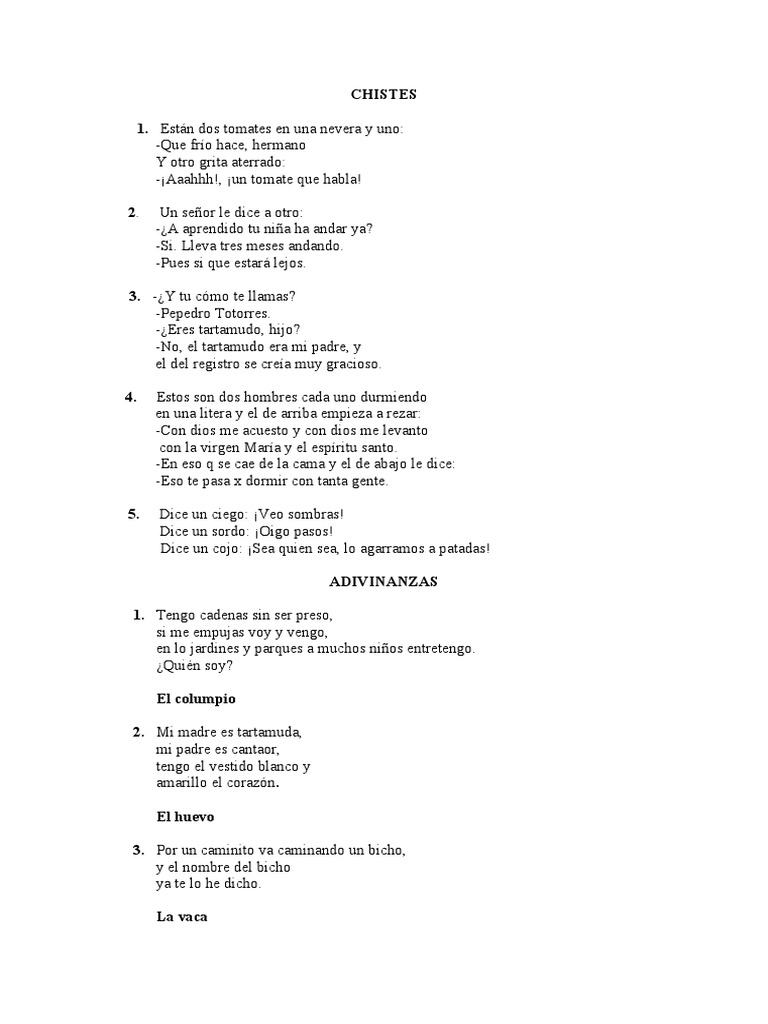 CHISTES y Refranes | PDF
