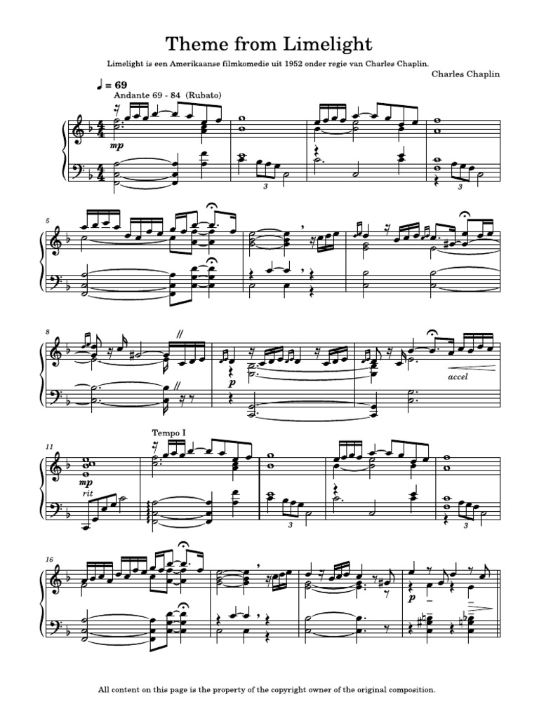Theme From Limelight - Charlie Chaplin | PDF