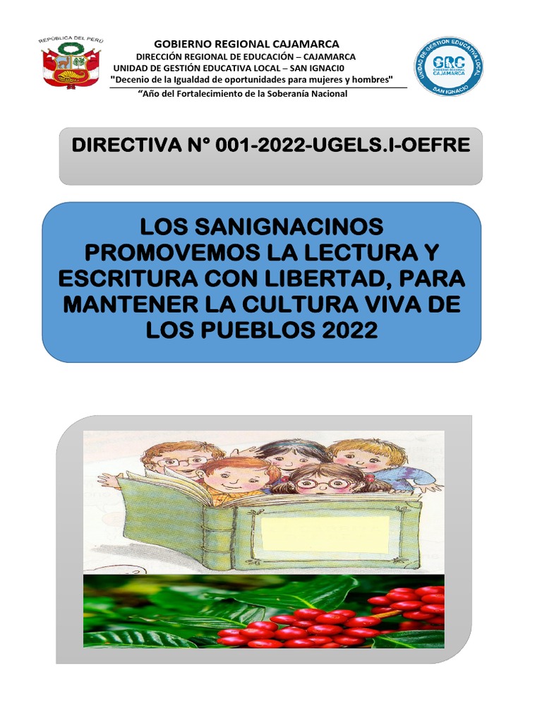 Directiva - Plan - Lector 2022 - Ugel San Ignacio | PDF | Educación primaria | Método de enseñanza