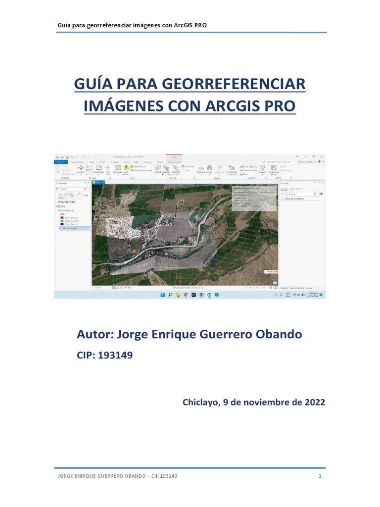 Georreferenciación de Imágenes - ArcGIS PRO - Guía | PDF | Métodos y ...