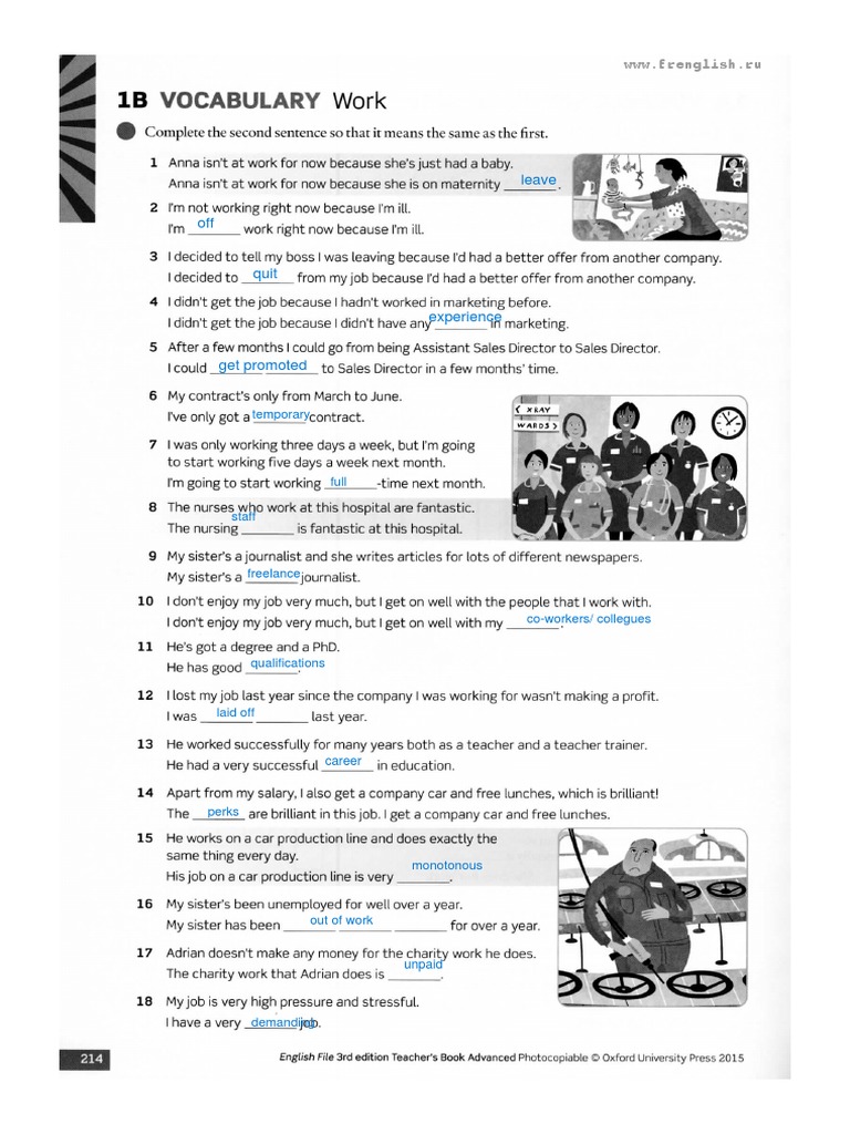 Work Questions Advanced Work Book | PDF