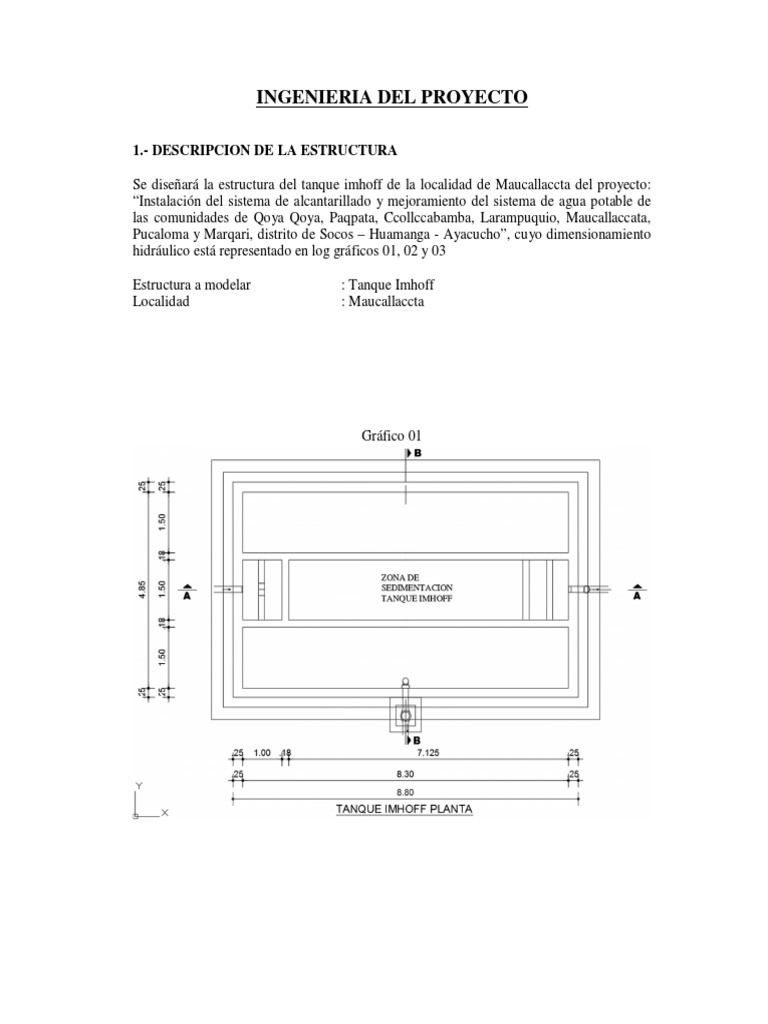Memoria de Calculo Estructural Tanque Imhoff | PDF | Hormigón | Concreto reforzado